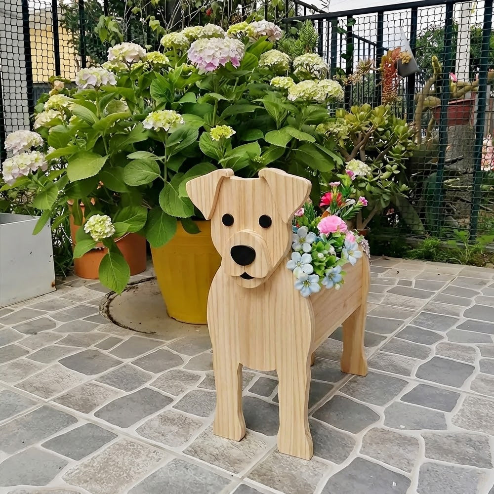 Jack Russell Wooden Flower Pot – Petwithhome.com
