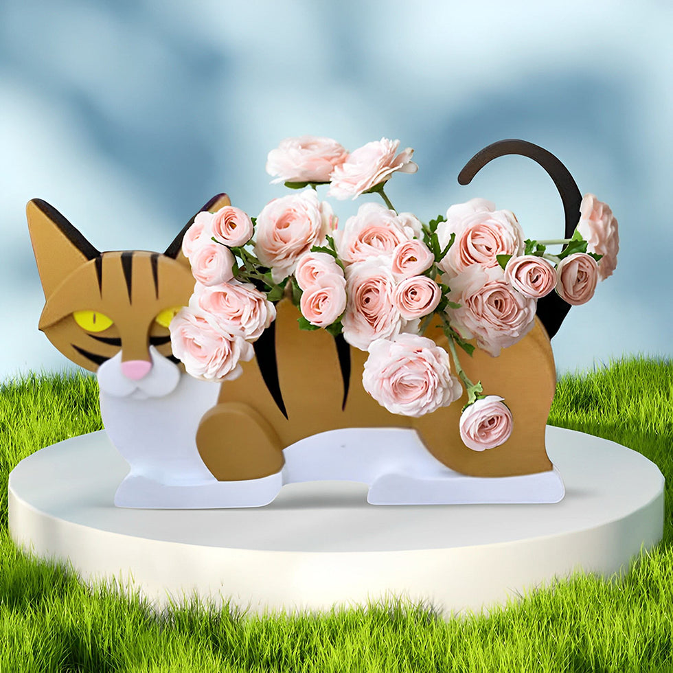 Orange White Cat Planter – Petwithhome.com