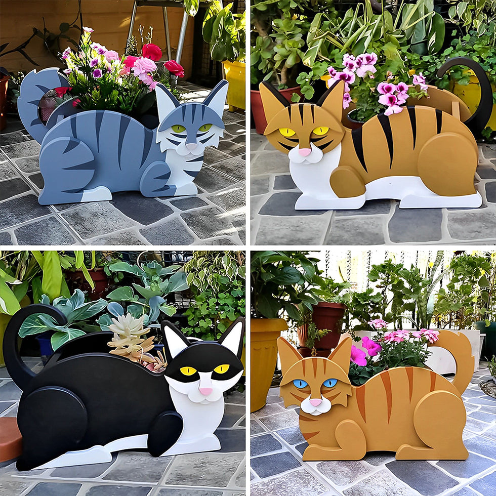 Black And White Cat Planter – Petwithhome.com